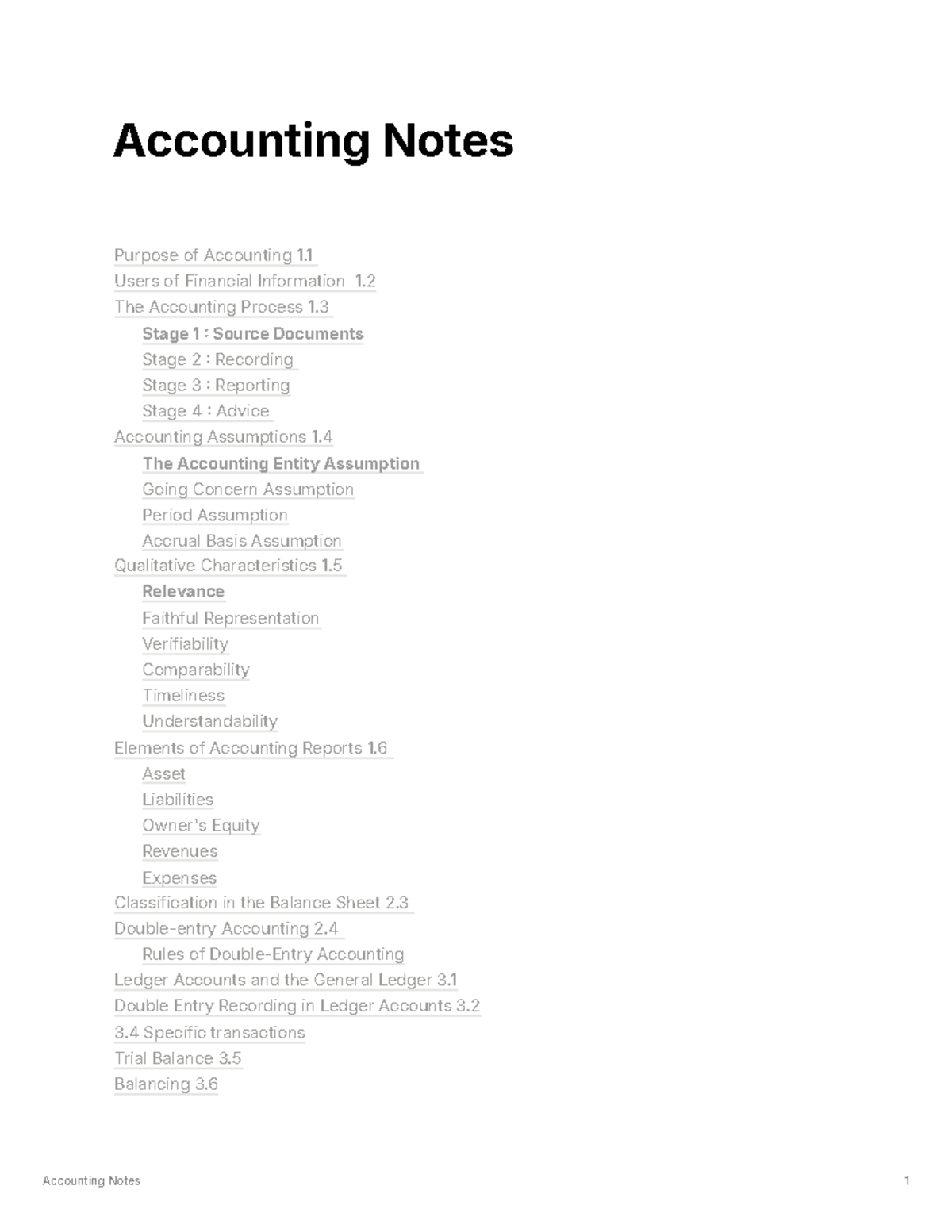 Accounting Notes: Key Concepts and Processes in Accounting - Studocu
