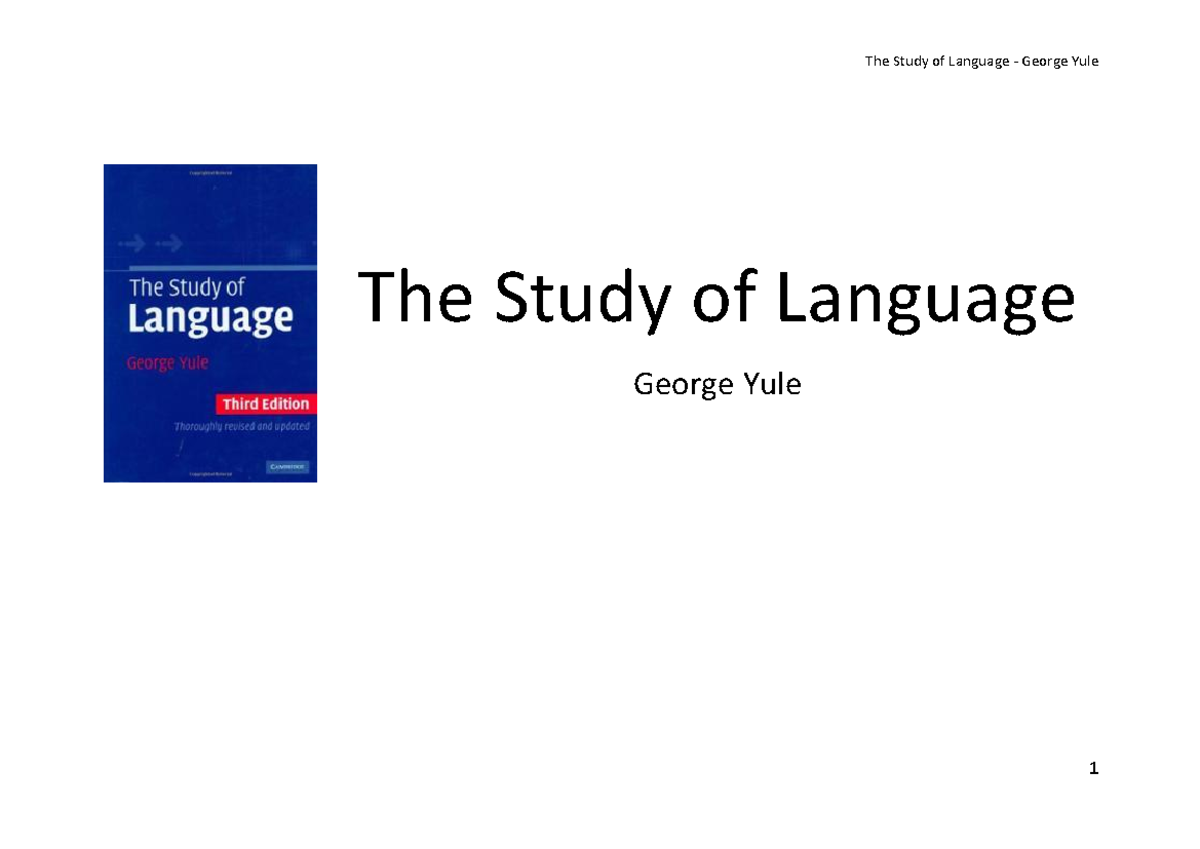 Pdfcoffee.com yule-study-of-language-study-notes-pdf-free - The Study ...