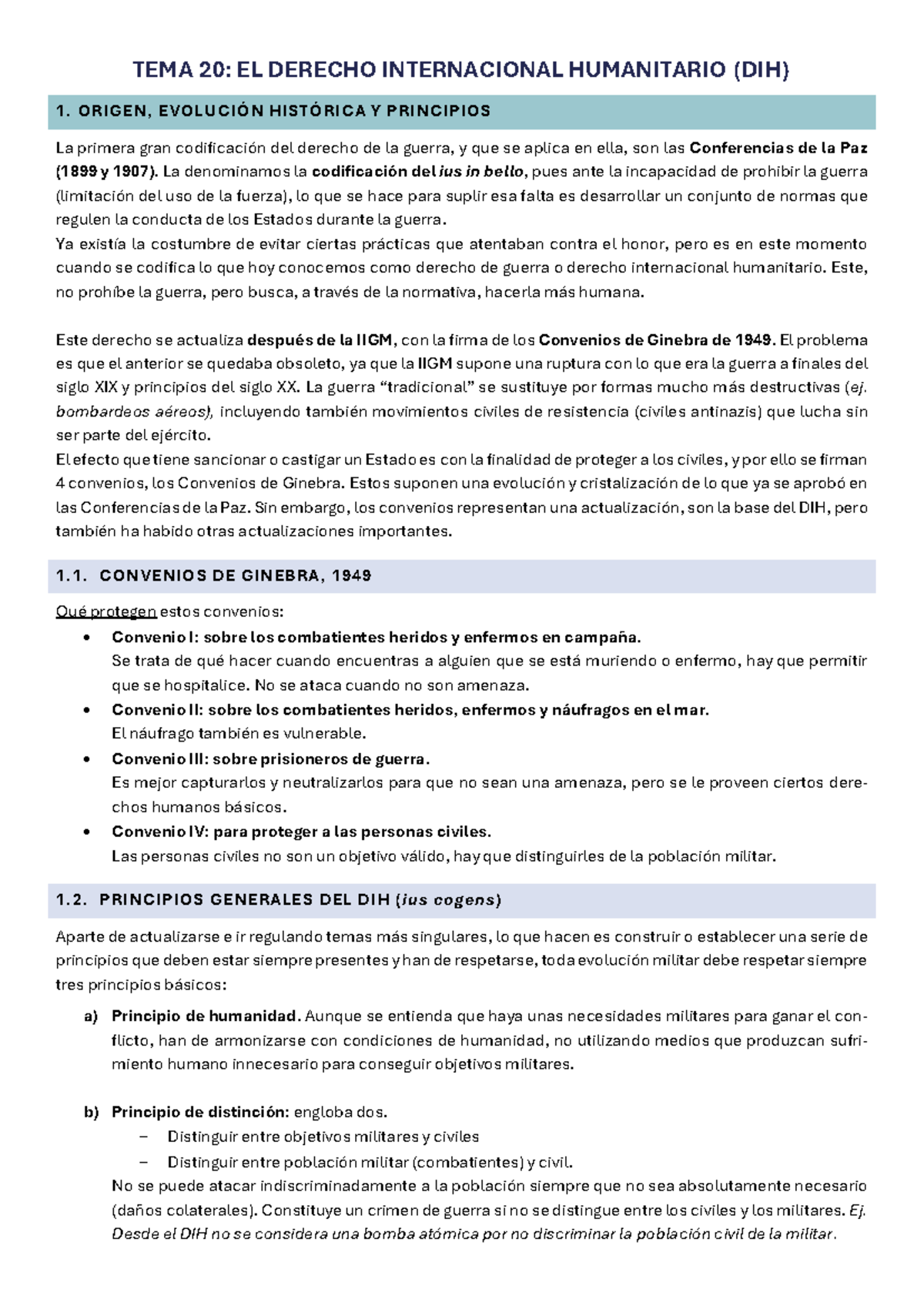 TEMA 20 DIP: Derecho Internacional Humanitario - Origen y Principios ...