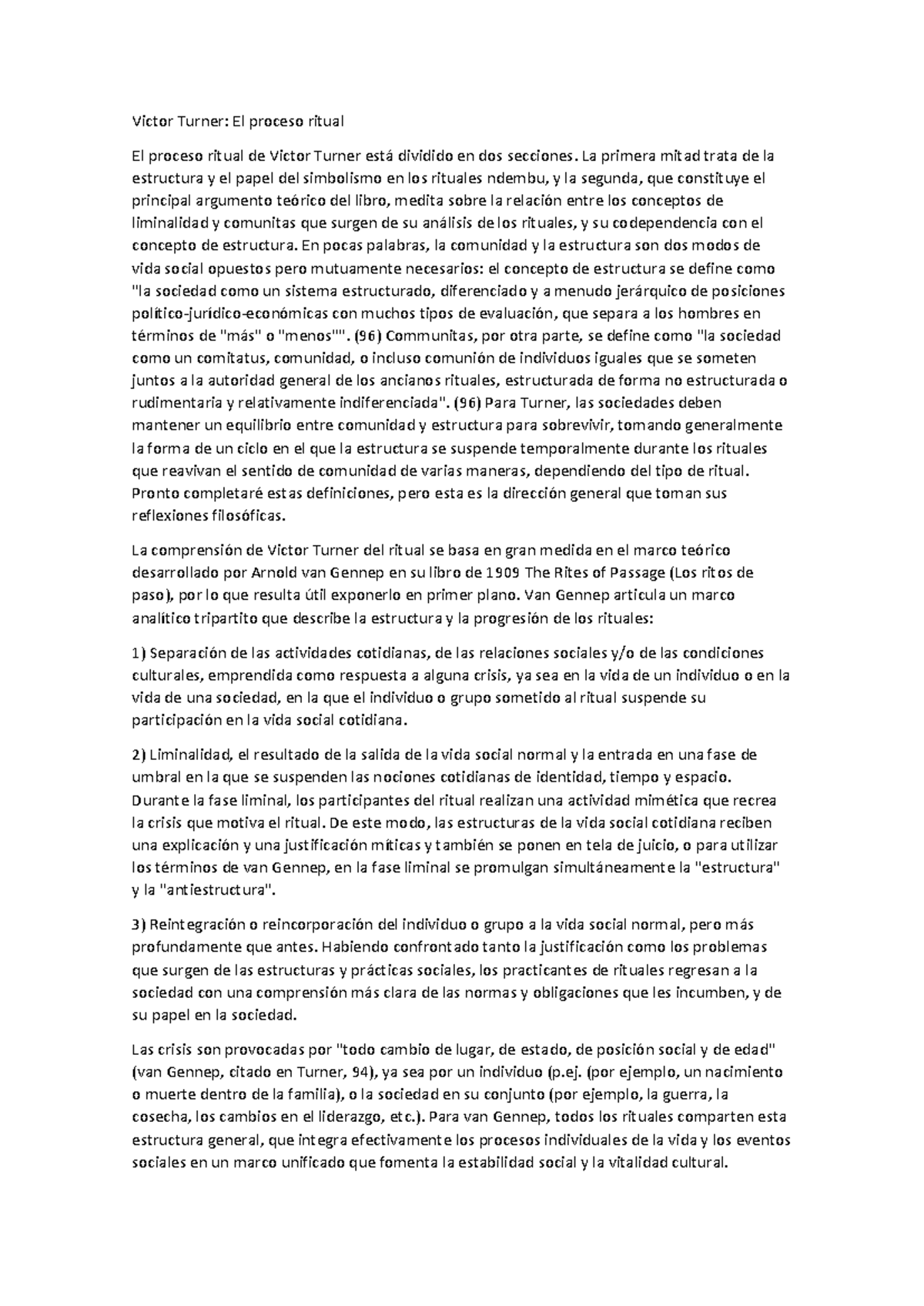 Análisis de "El Proceso Ritual" de Victor Turner: Estructura y ...