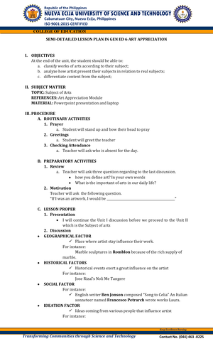 Grade 5 Detailed Lesson PLAN - Grade 5 DETAILED LESSON PLAN Quarter 2 ...