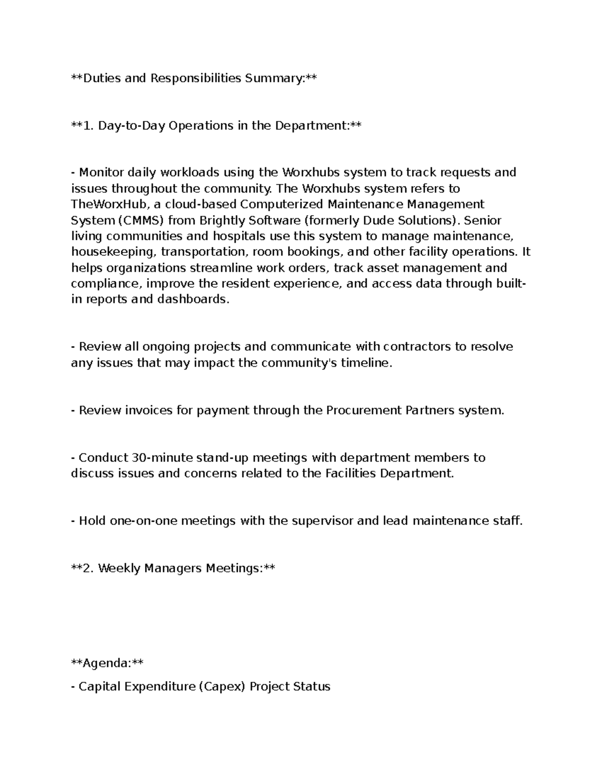 Facilities Operations & Maintenance Overview: Procedures & Budgets - Studocu