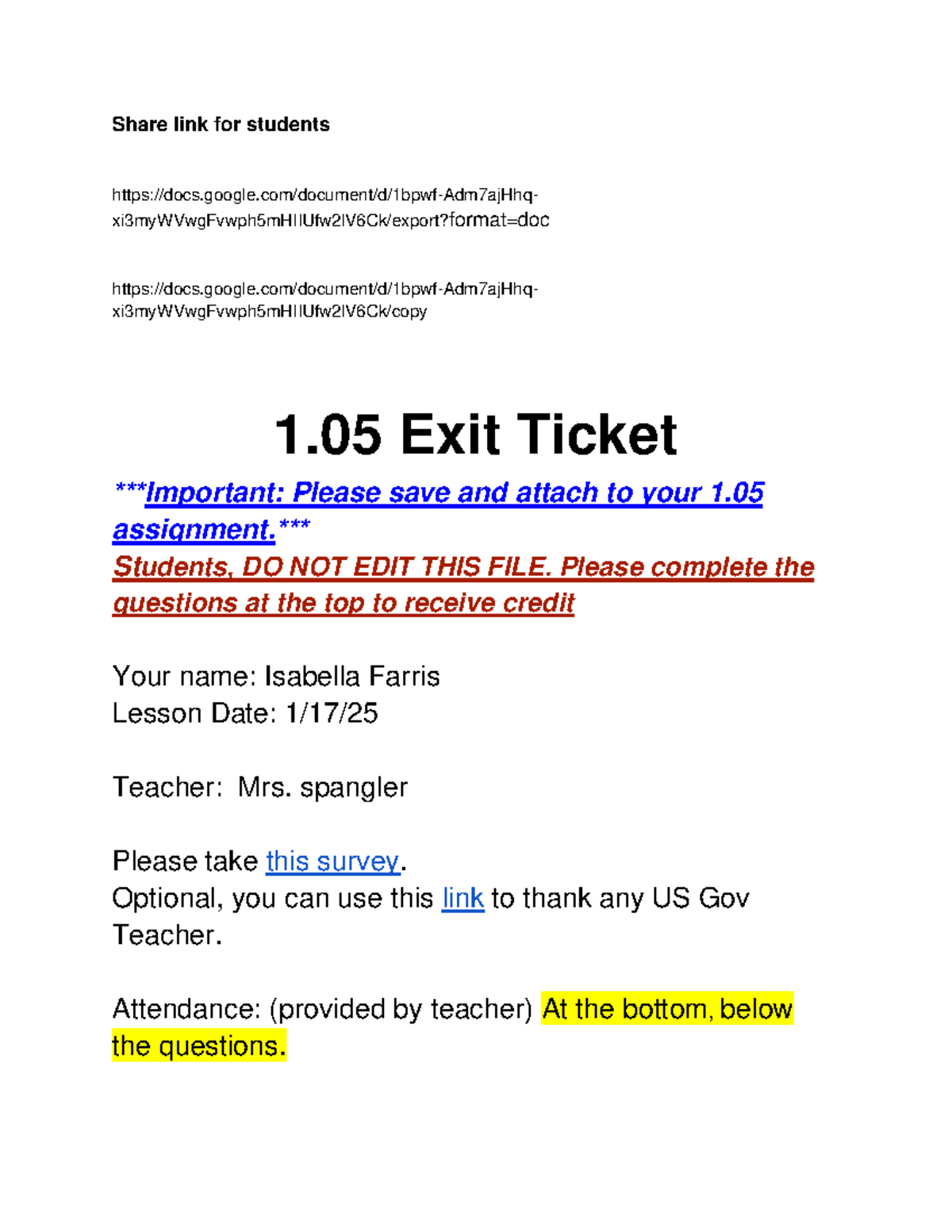 1.05 exit ticket v23 - Share link for students docs.google/document/d ...