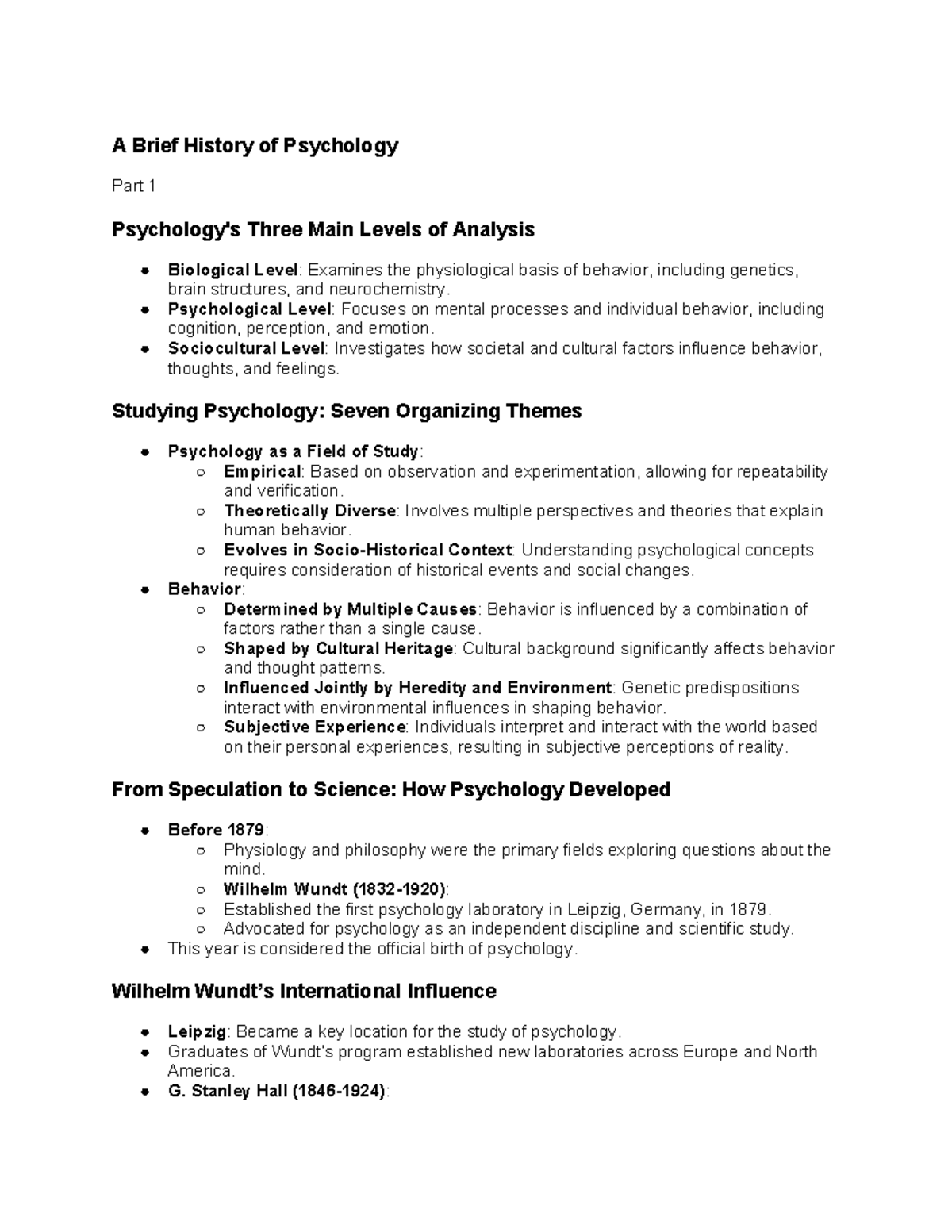 A Comprehensive Overview of Psychology: Theories & History (PSY 101 ...