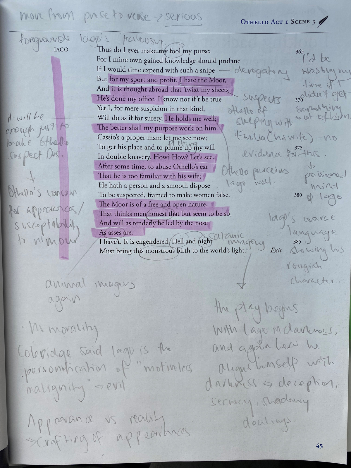 I.iii - Analysis of Iago's Soliloquy in Othello Act I Scene 3 - Studocu