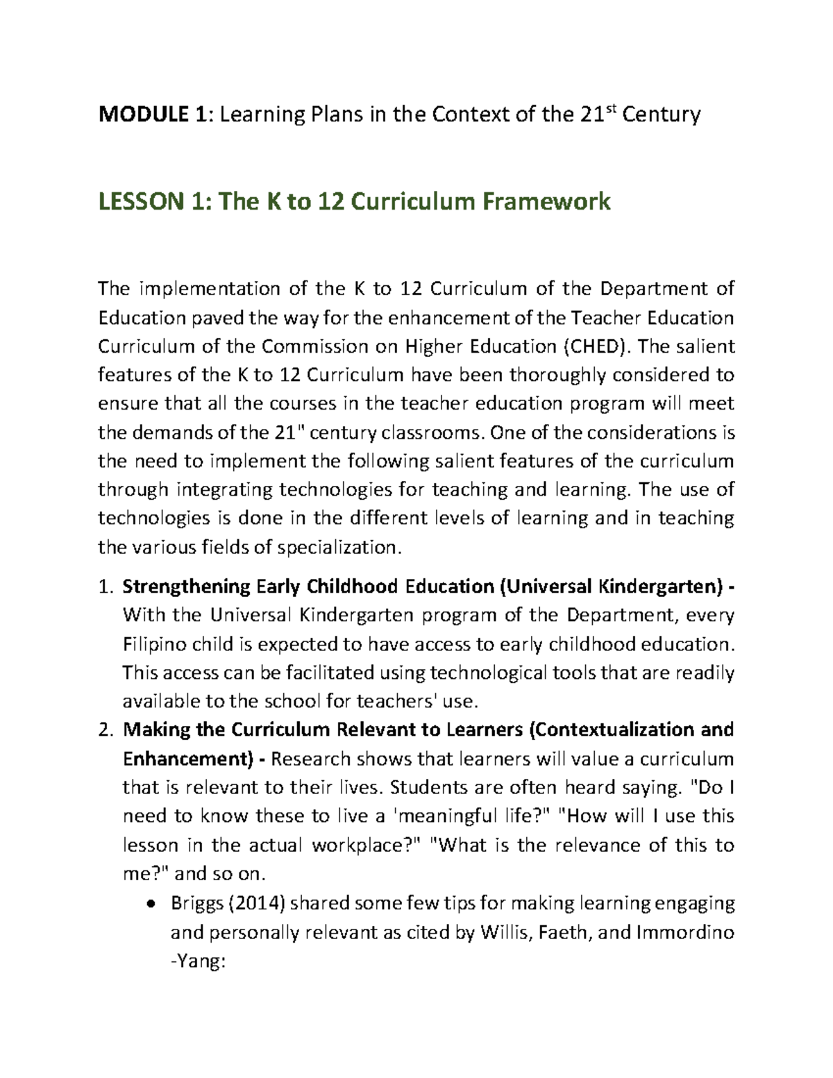 Module 1: 21st Century Learning Plans & ICT Integration Strategies ...