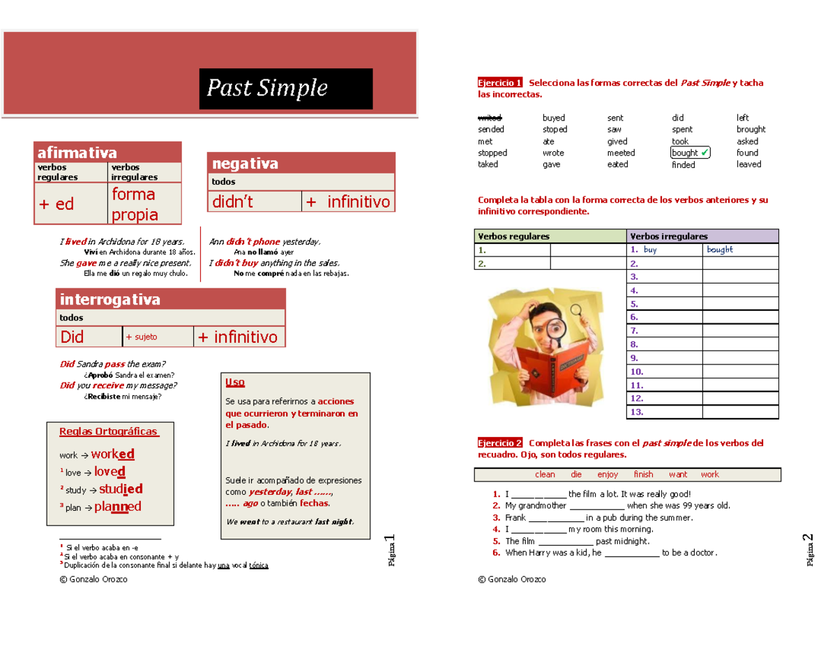 Past Simple: Affirmative, Negative, and Interrogative Forms - Studocu