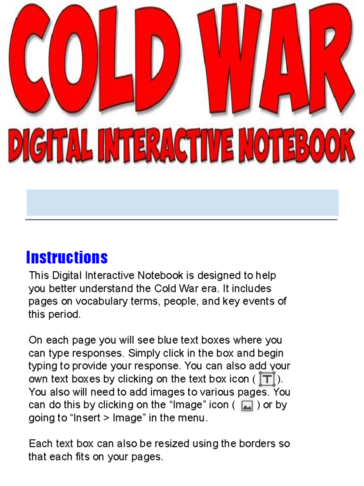 Cold War Era Interactive Notebook Instructions and Activities - Studocu