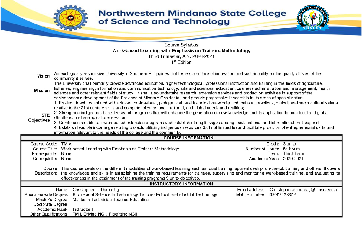 Work-based Learning with Emphasis on Trainers Methodology - Accounting ...