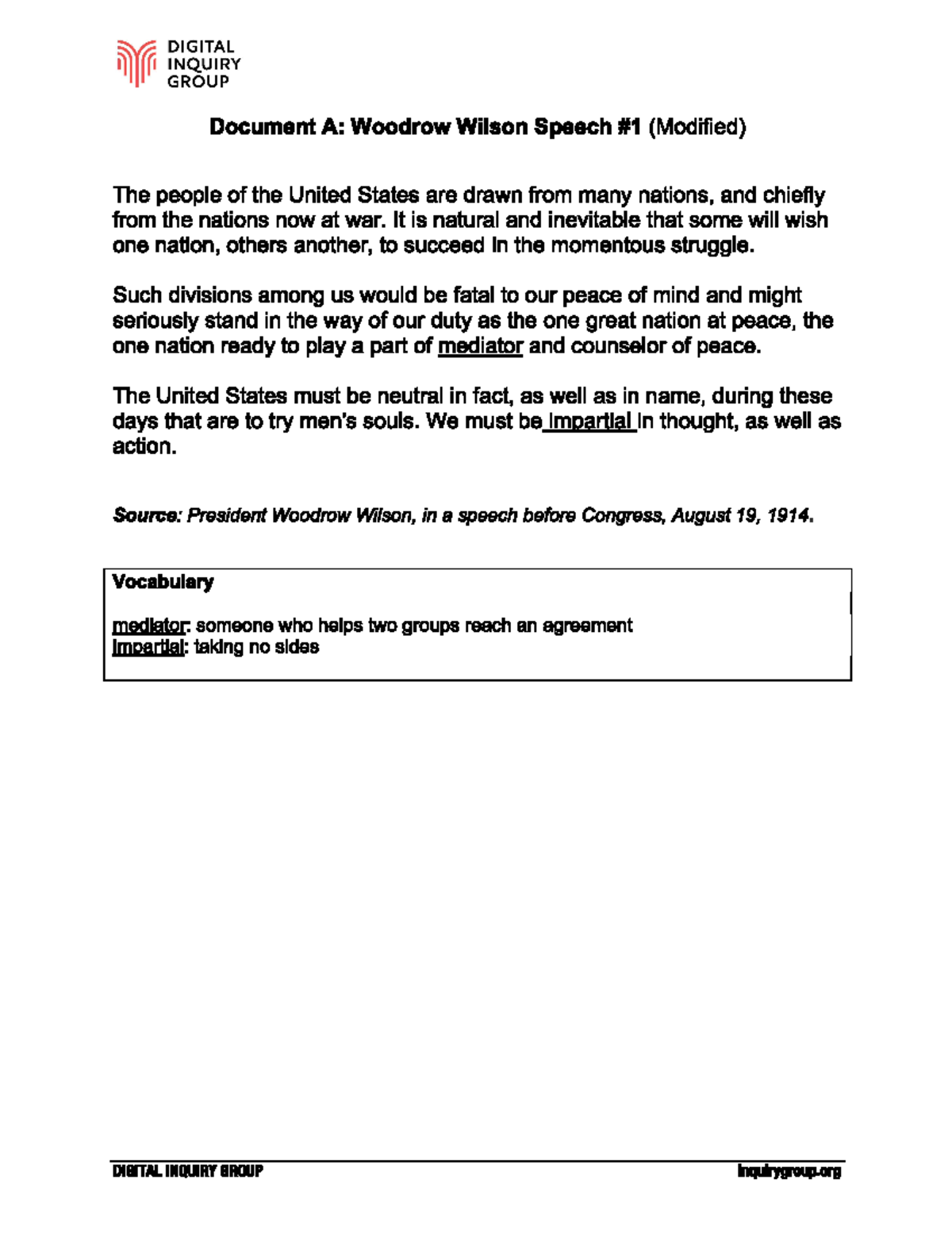 WWI US Entry: Woodrow Wilson's Speech & Historical Analysis - Studocu