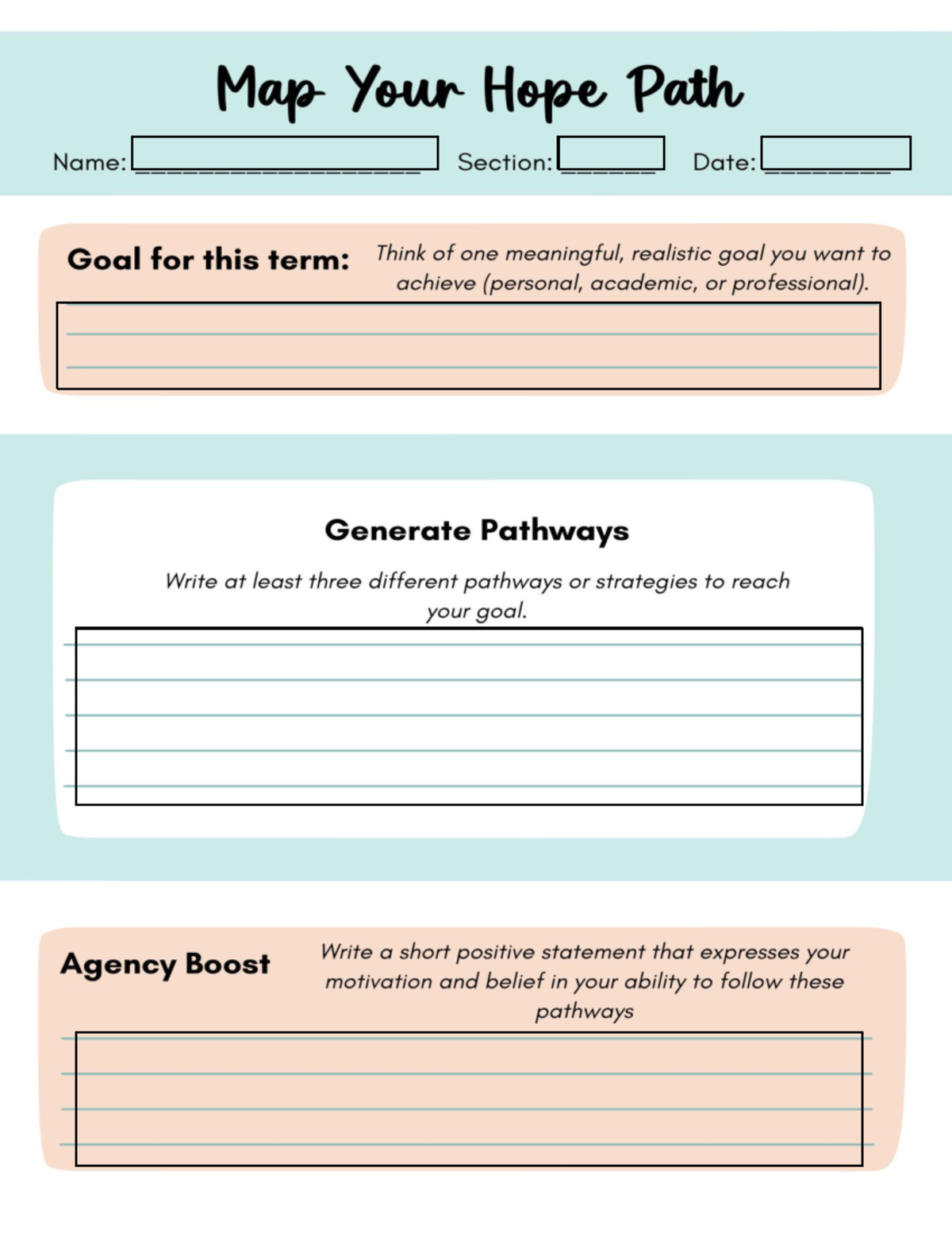 Map Your Hope Path: Strategies for Achieving Your Goals - Studocu