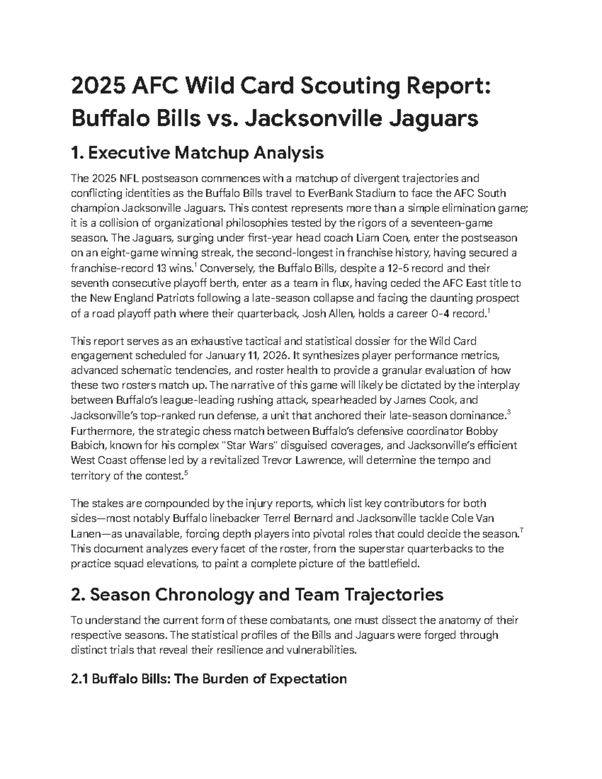 2025 AFC Wild Card Scouting Report: Bills vs. Jaguars Analysis - Studocu