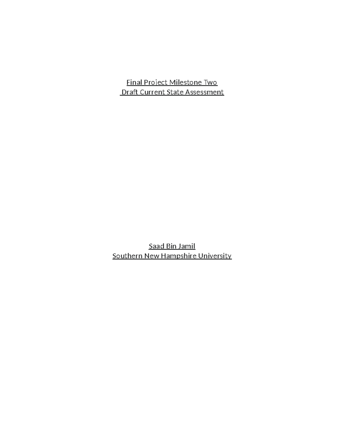 3-2 Final Project Milestone Two: Current State Assessment Draft - Studocu