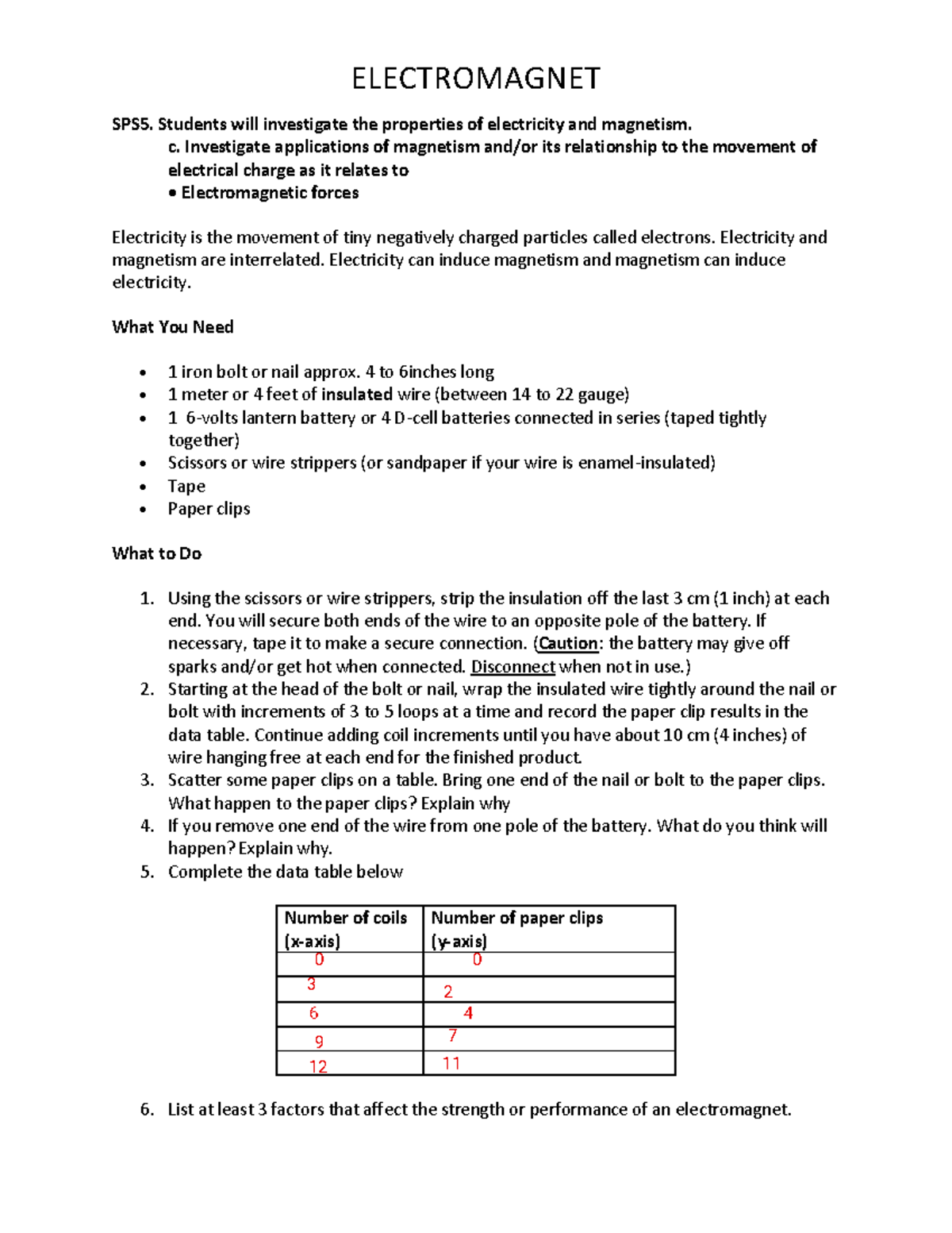 Kami Export - Electromagnet-project - ELECTROMAGNET SPS 5. Students will investigate the ...