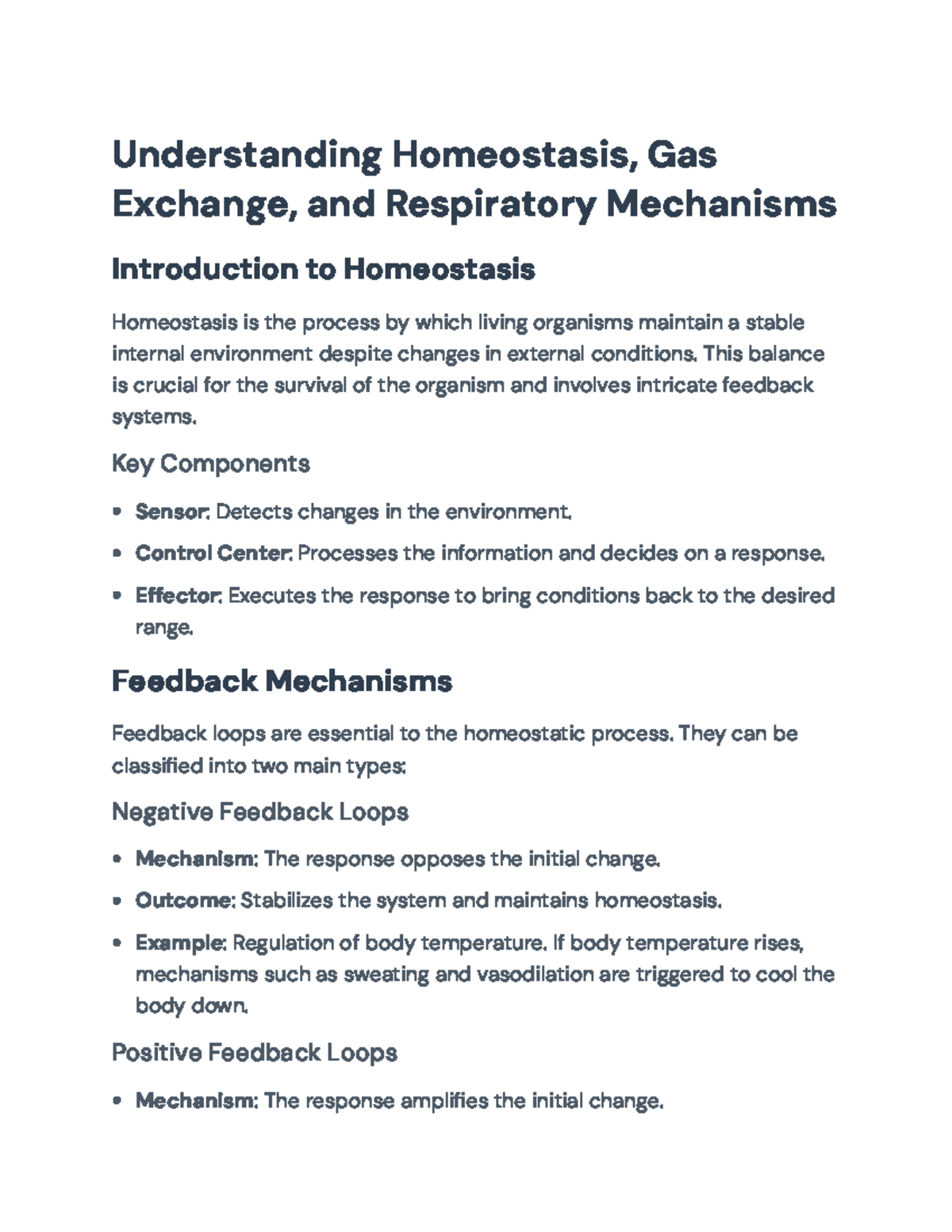 Homeostasis and Gas Exchange Mechanisms in Organisms - Understanding ...