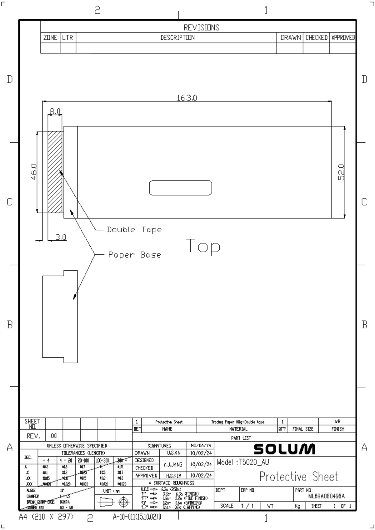T5020 AU Protective Sheet 241002 - 2 1 REVISIONS ZONE LTR DESCRIPTION ...