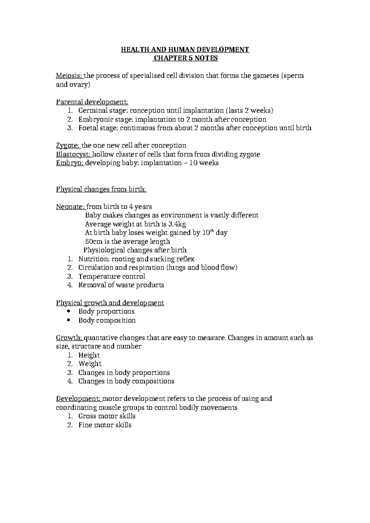 Health Notes for Chapters 5-9 in Year 11 HHD (7851) - Studocu