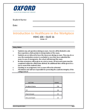 Module 3 test A - Module 3- Body Systems Test A V ardiovascular System ...