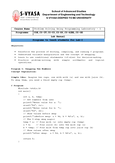 Problem Solving using Programming–I - BTCS121 - S-VYASA University ...