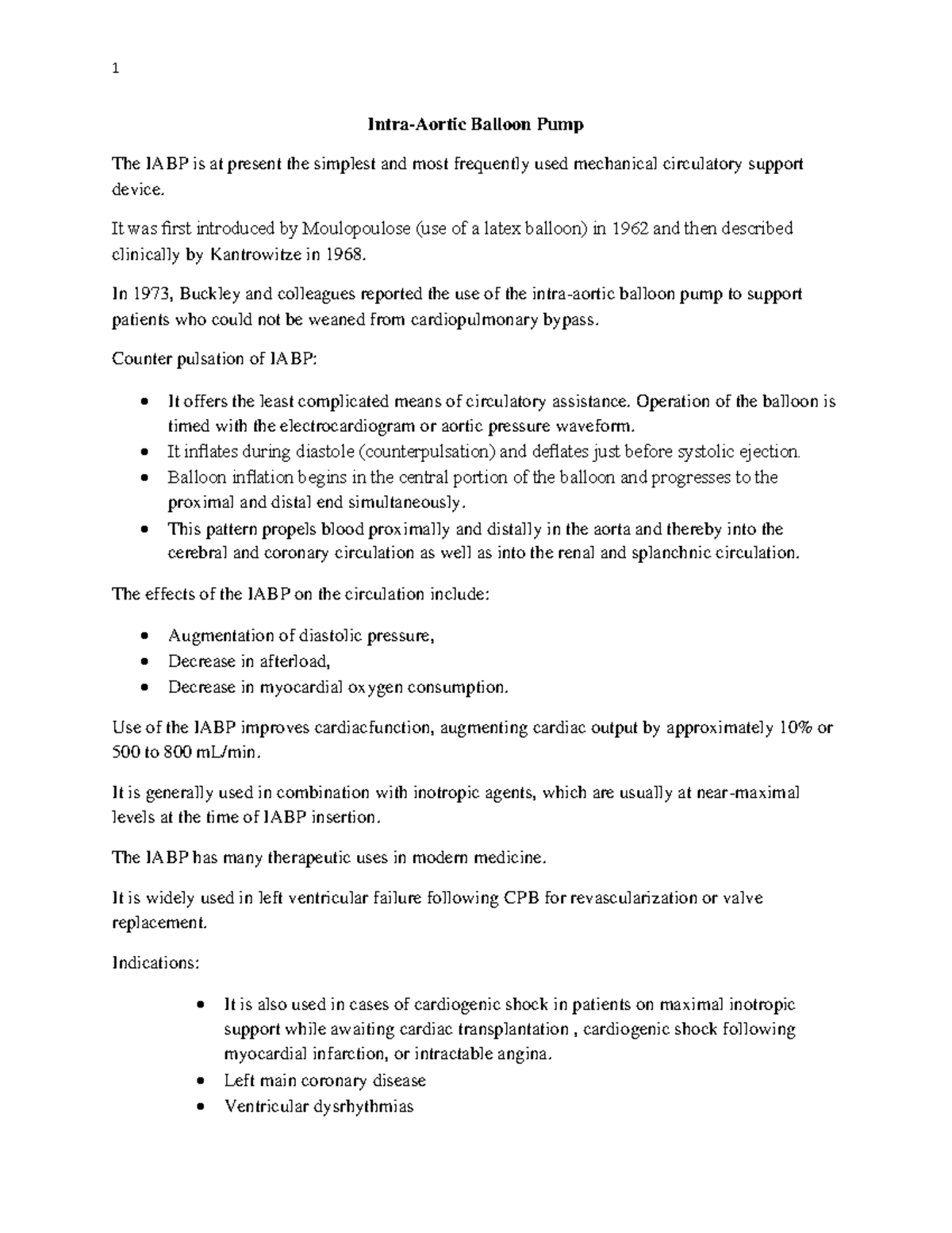 IABP Use in CABG Patients During Cardiopulmonary Bypass (CPB) - Studocu