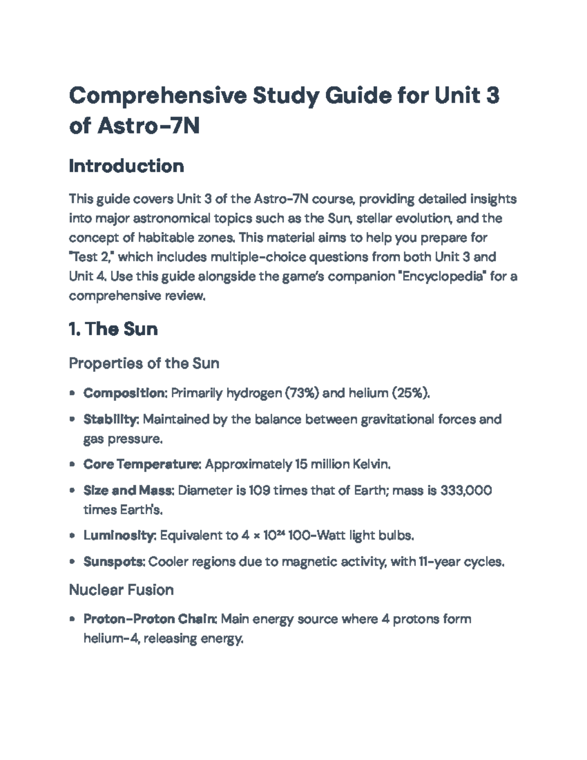 Comprehensive Study Guide for Astro-7N: Unit 3 Concepts & Test Prep ...