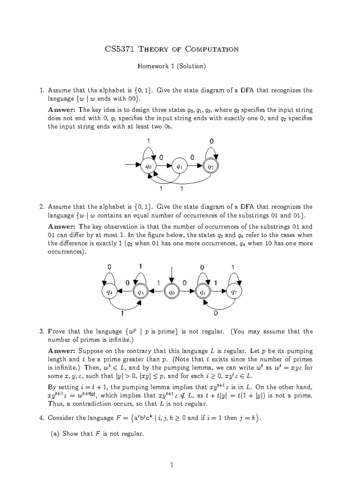 Perfect shuffle - Answers for assignment - CS5371 Theory of Computation Homework 1 (Solution ...