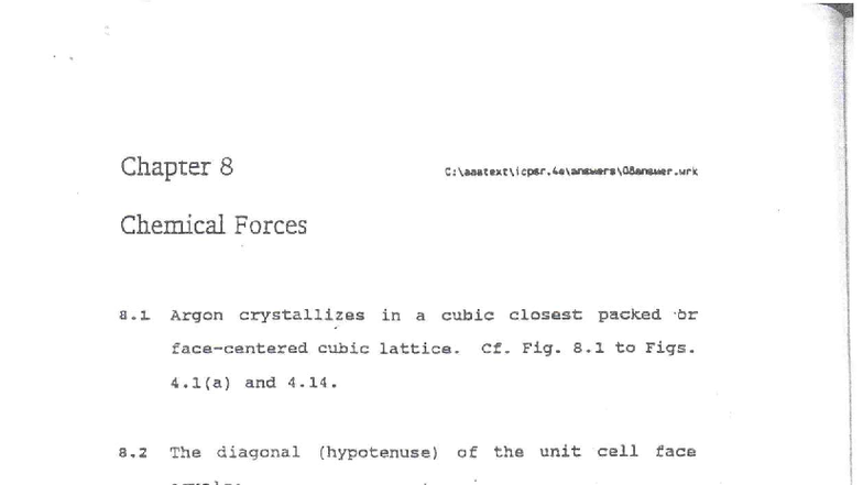 Chapter 8 Chemical Forces: Argon and Crystal Structures (ČŪĀĖ 8Āå ...
