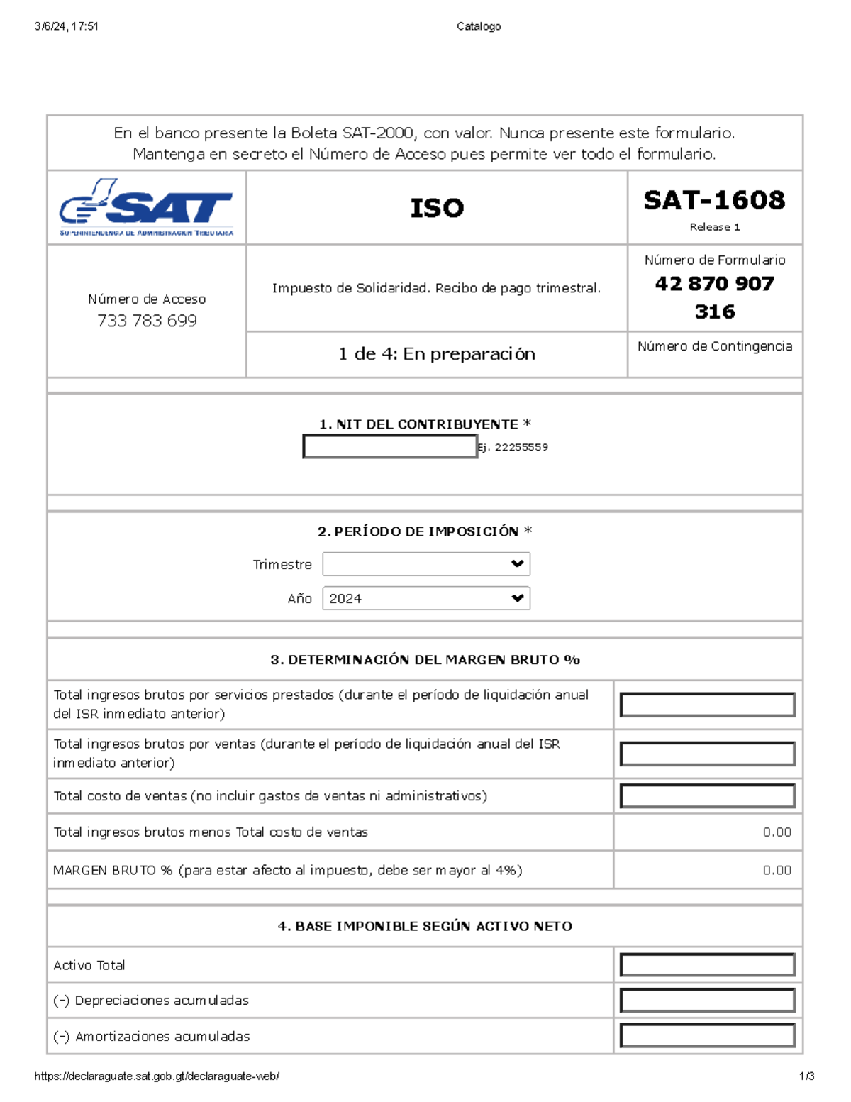 ISO - FORMATO SAT-2000 DEL IMPUESTO DE SOLIDARIDAD 2024 - Studocu