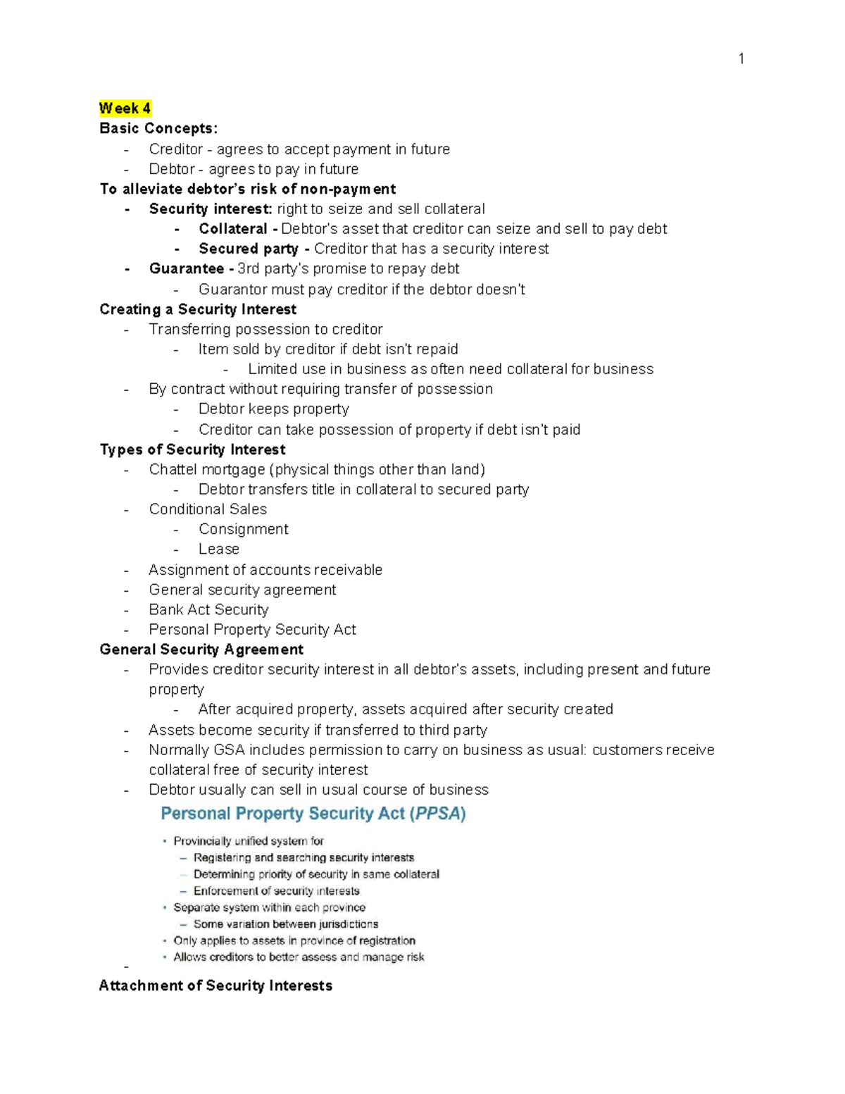 LAW 603 Midterm & Final Exam Notes on Security Interests and Bankruptcy ...