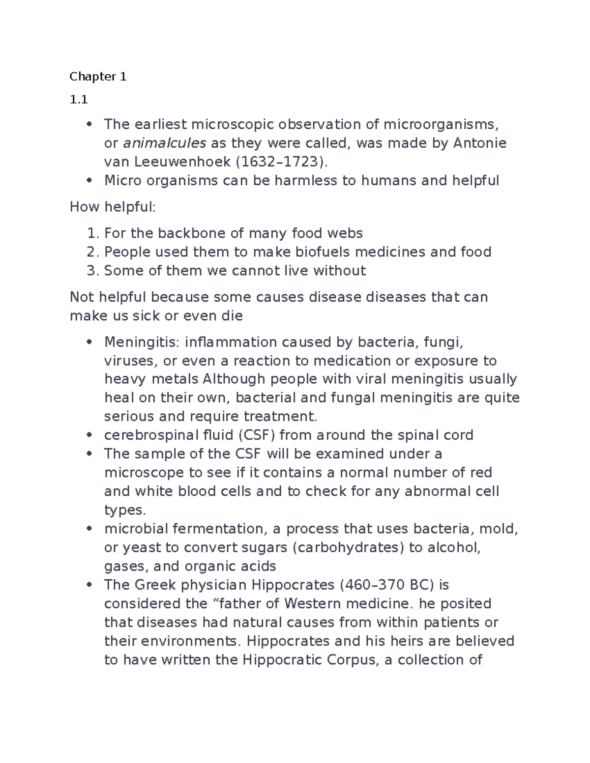 Microbiology Chapter 1: Early Discoveries and Microbial Diversity - Studocu