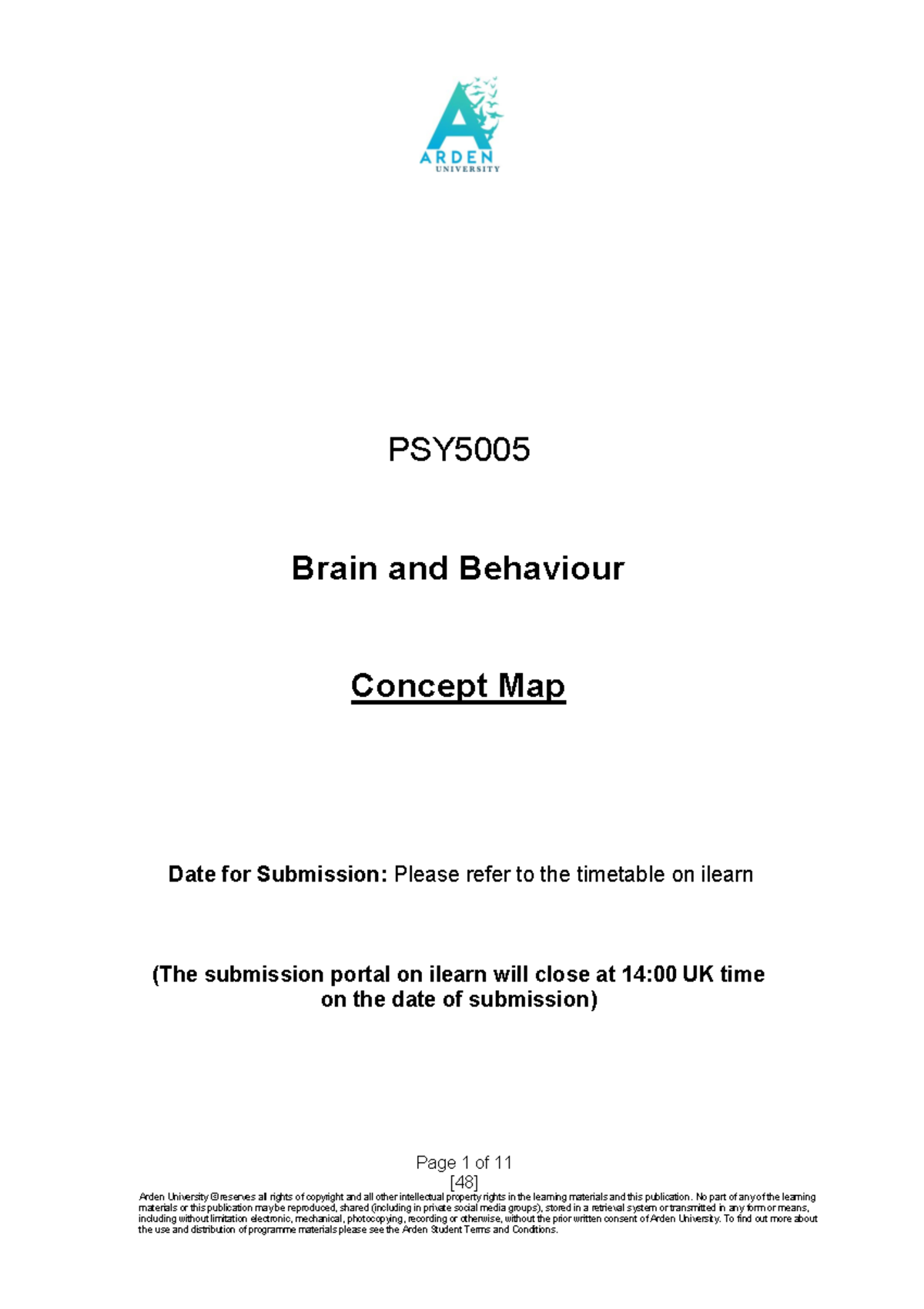 PSY Brain and Behaviour Assignment: Concept Map Instructions - Studocu
