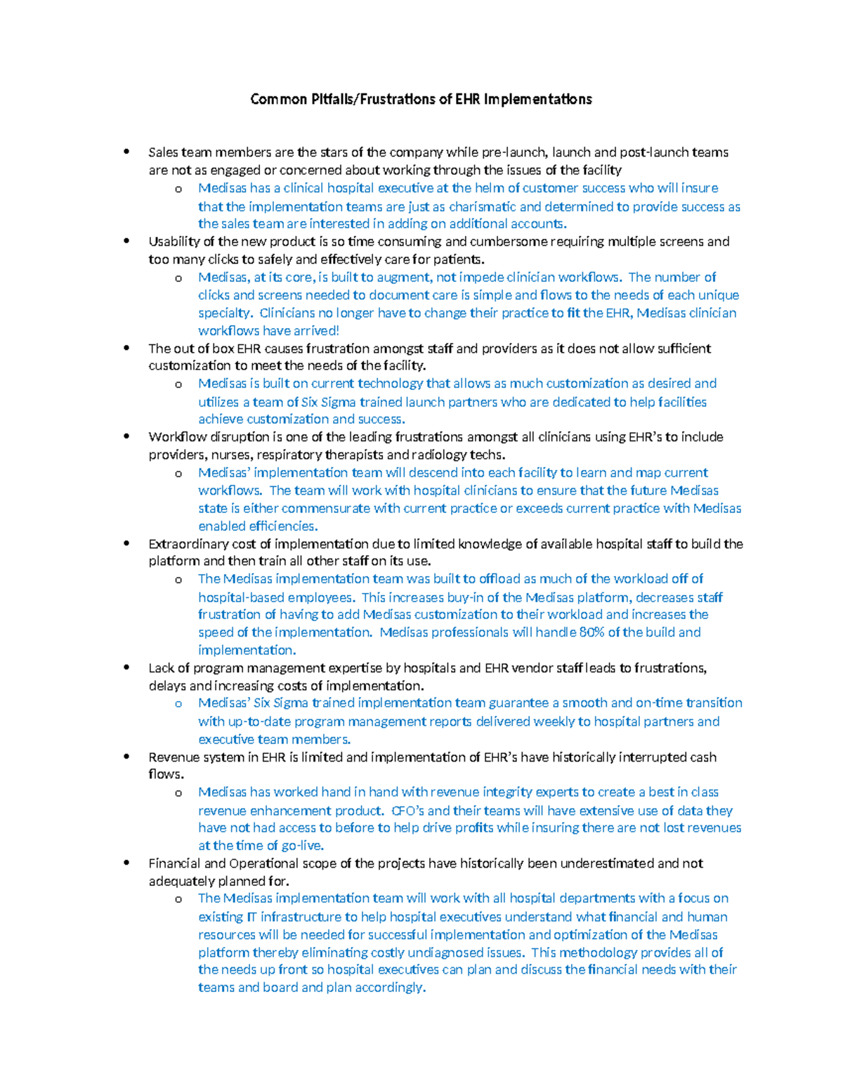 Common Implementation Pitfalls in EHR: Insights from Medisas Team - Studocu