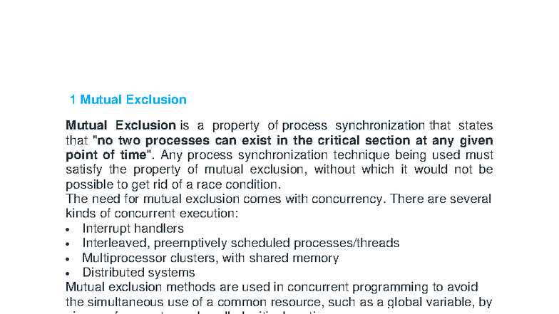 Operating System Assignment: Mutual Exclusion & Memory Management ...