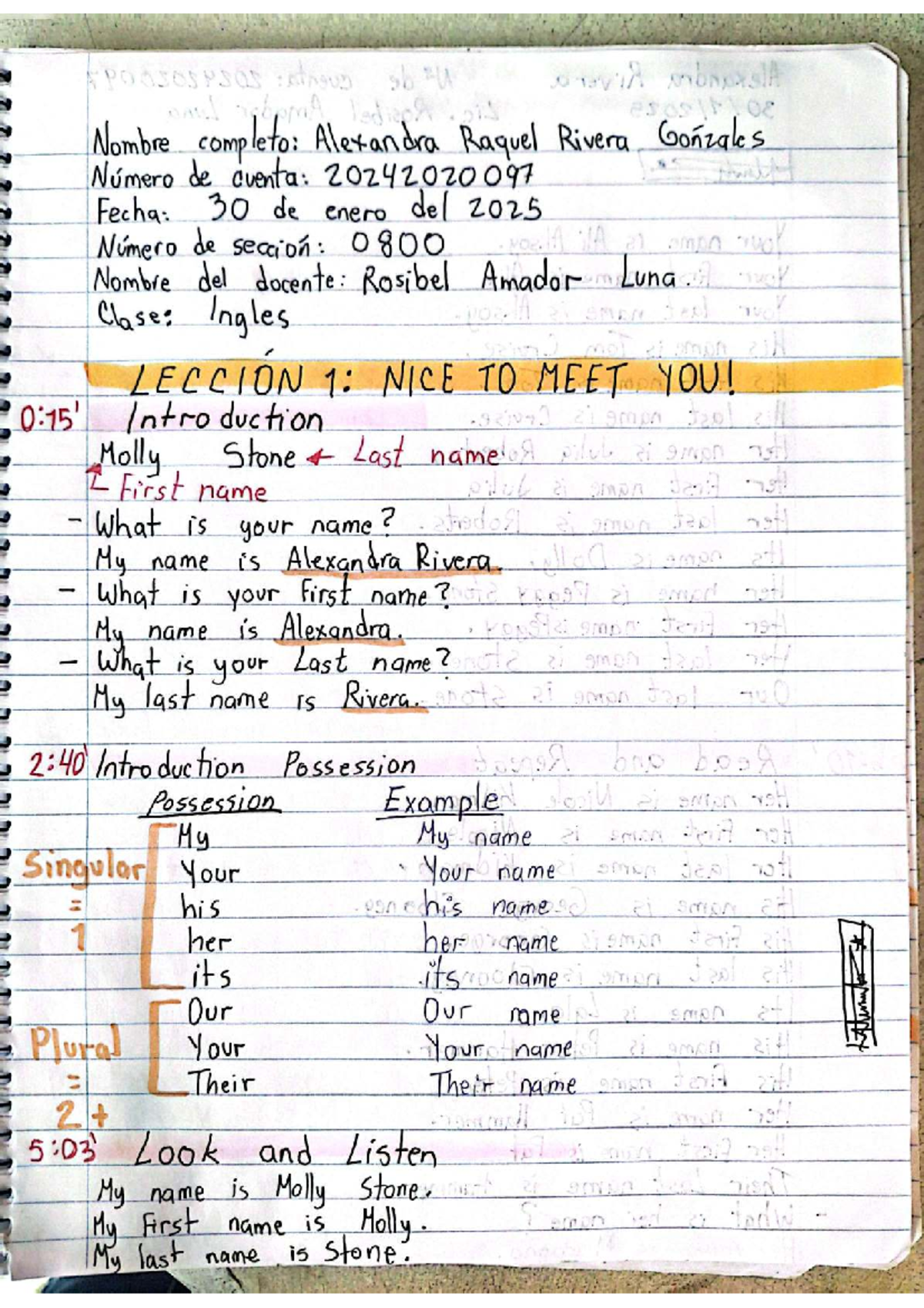 Ingles 101: Lección 1 - Nice to meet you! (Alexandra Rivera) - Studocu
