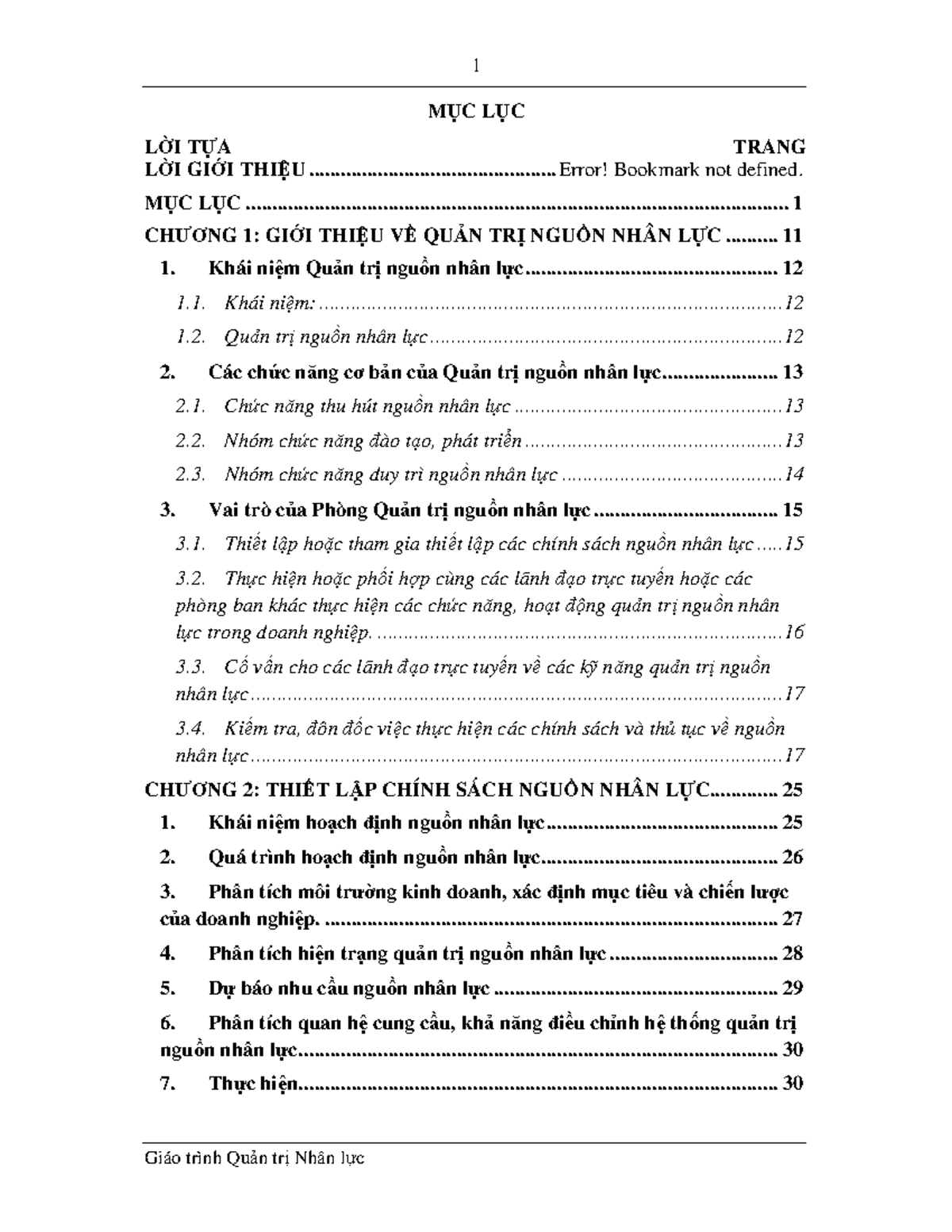 12 quan tri nhan luc 4541 - M C L C L I T A TRANG L I GI I THI U - Studocu