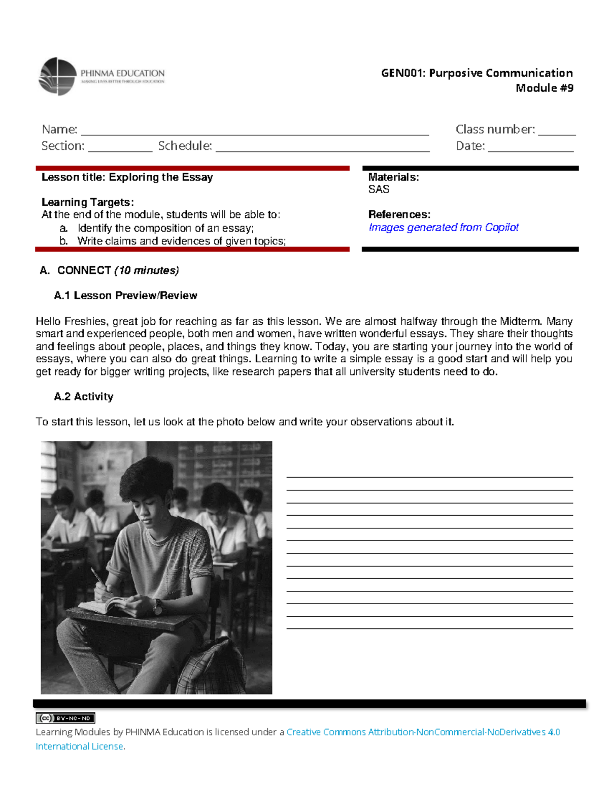 GEN001: Exploring Essay Writing - Lesson on Composition and Claims ...