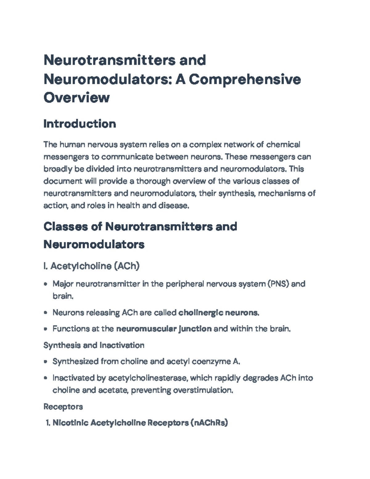 Neurotransmitters & Neuromodulators: An In-Depth Overview on ...