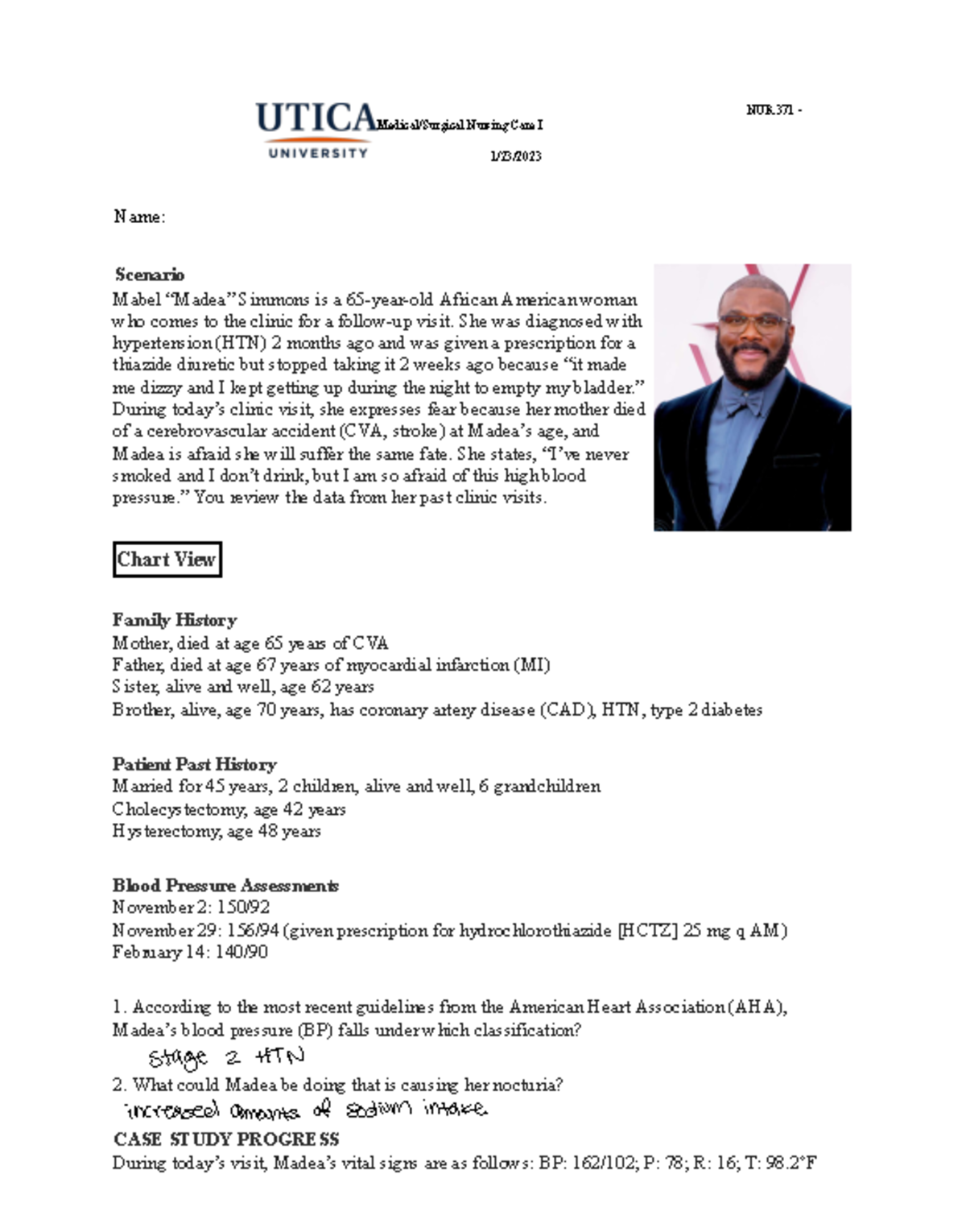 NUR 371 - Mabel Simmons Case Study: Managing Hypertension Care - Studocu