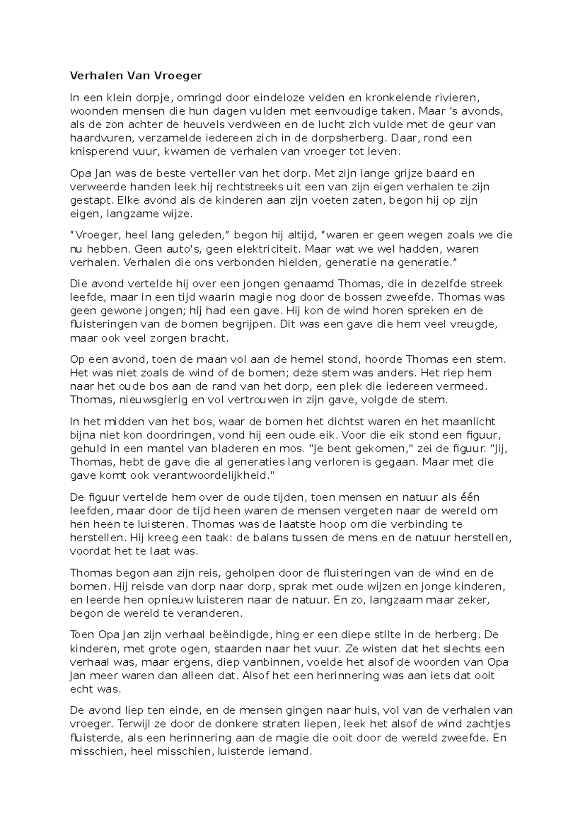 Verhalen Van Vroeger - Een magisch verhaal over Thomas en zijn gave ...