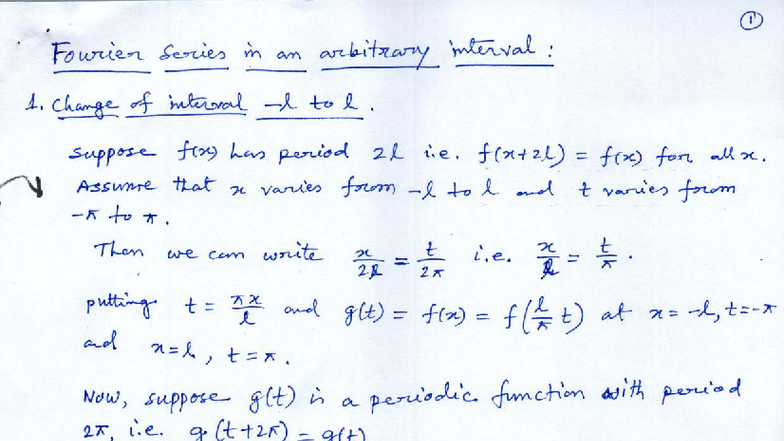 Fourier Series - Lecture Notes (Course Code: 0) - Studocu