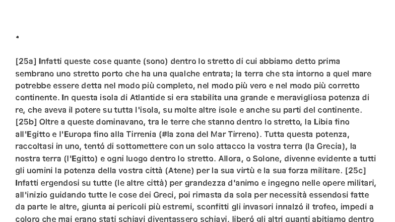 Storia di Atlantide e la Potenza di Atene - Greco - Studocu
