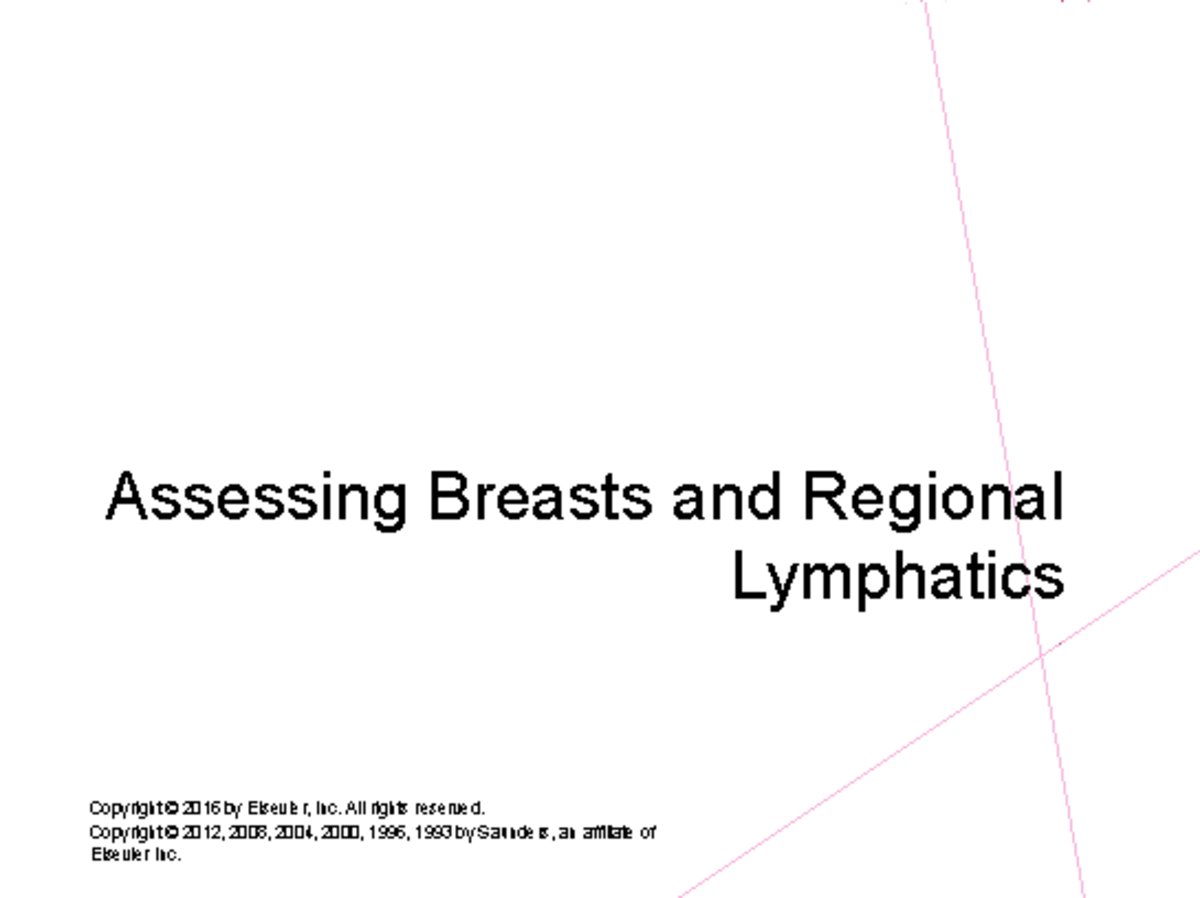 Assessing Breasts and Regional Lymphatics: Guidelines & Techniques ...