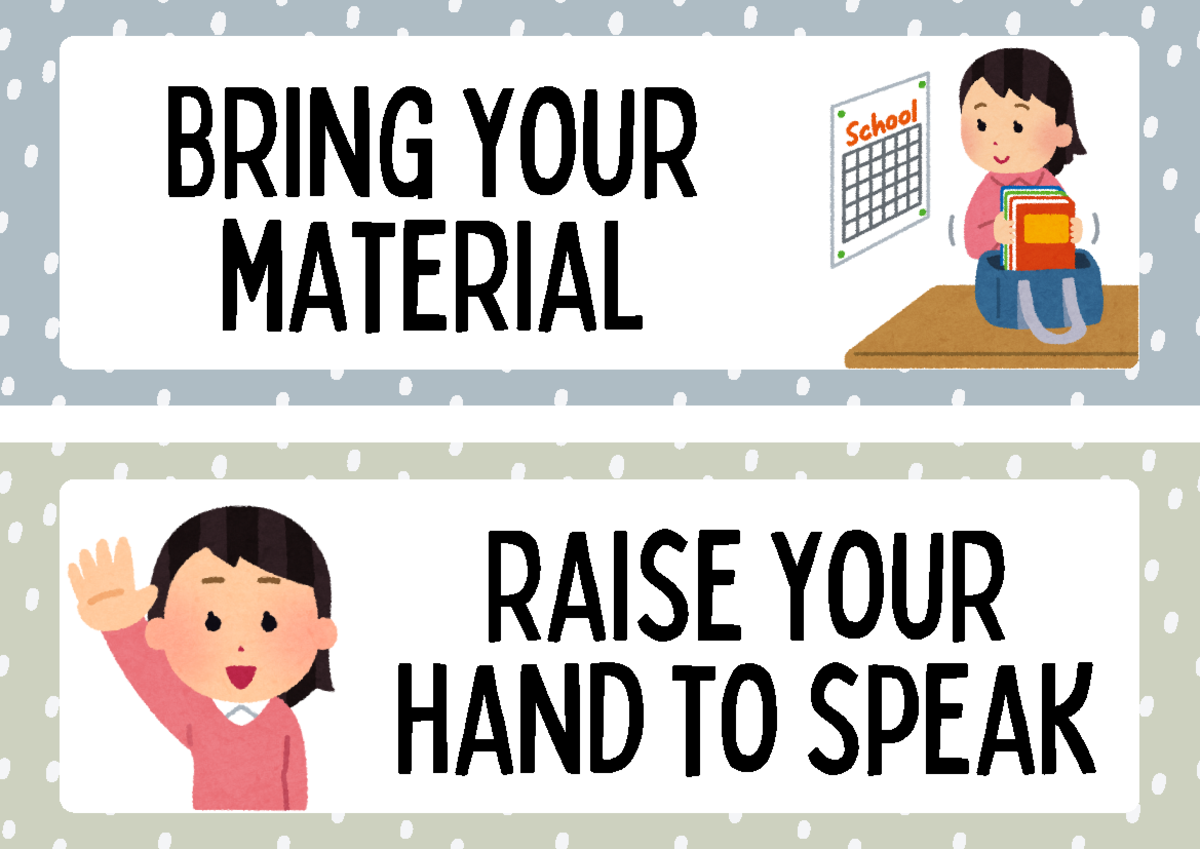 Classroom rules flashcards in neutral colours cute style - Historia del ...