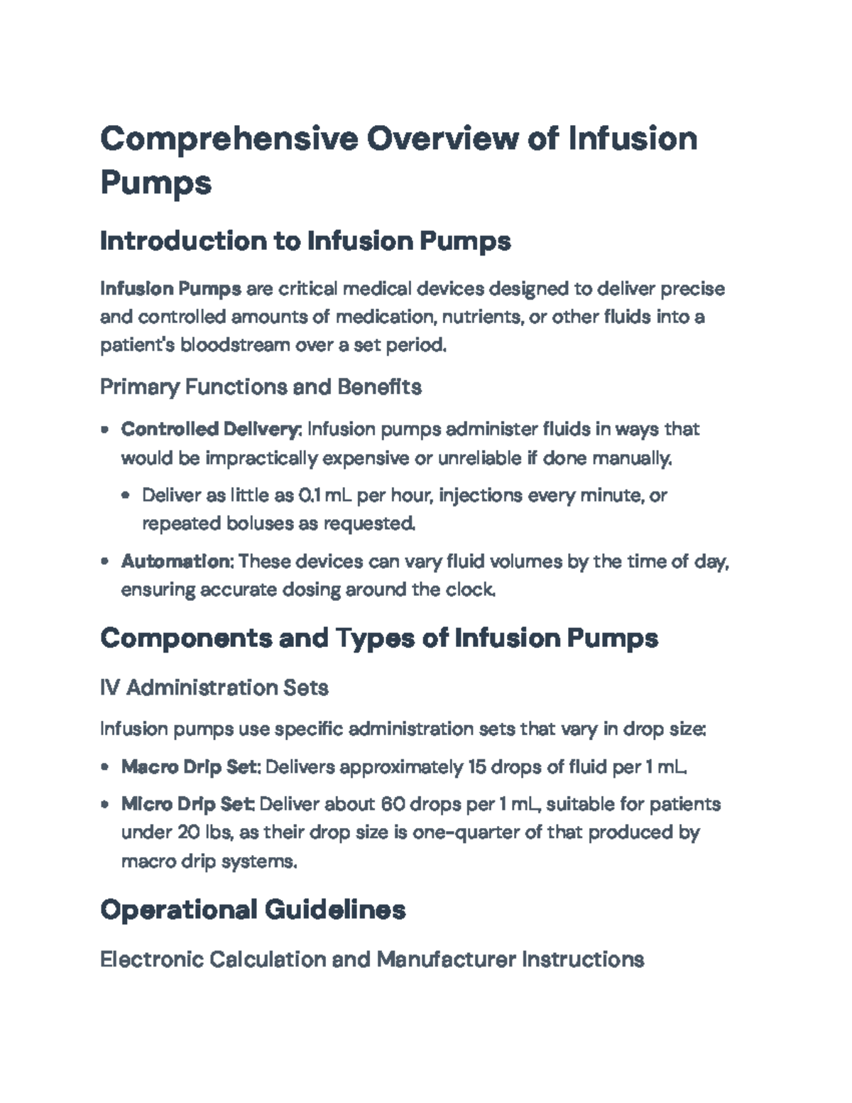 Title: Comprehensive Overview of Infusion Pumps: Functions & Guidelines ...