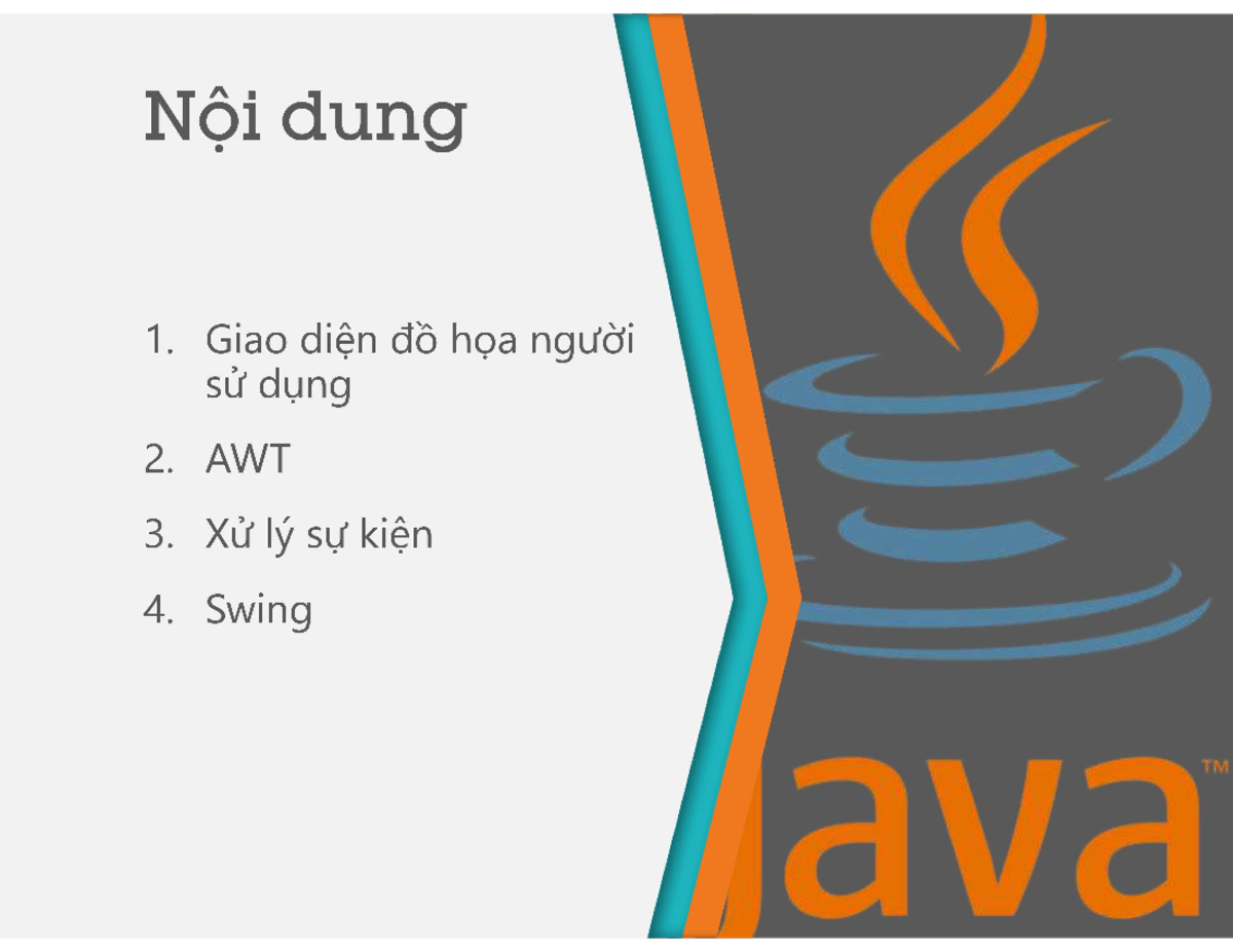 Java Bai12 - GUI Programming with AWT and Swing in Java - Studocu