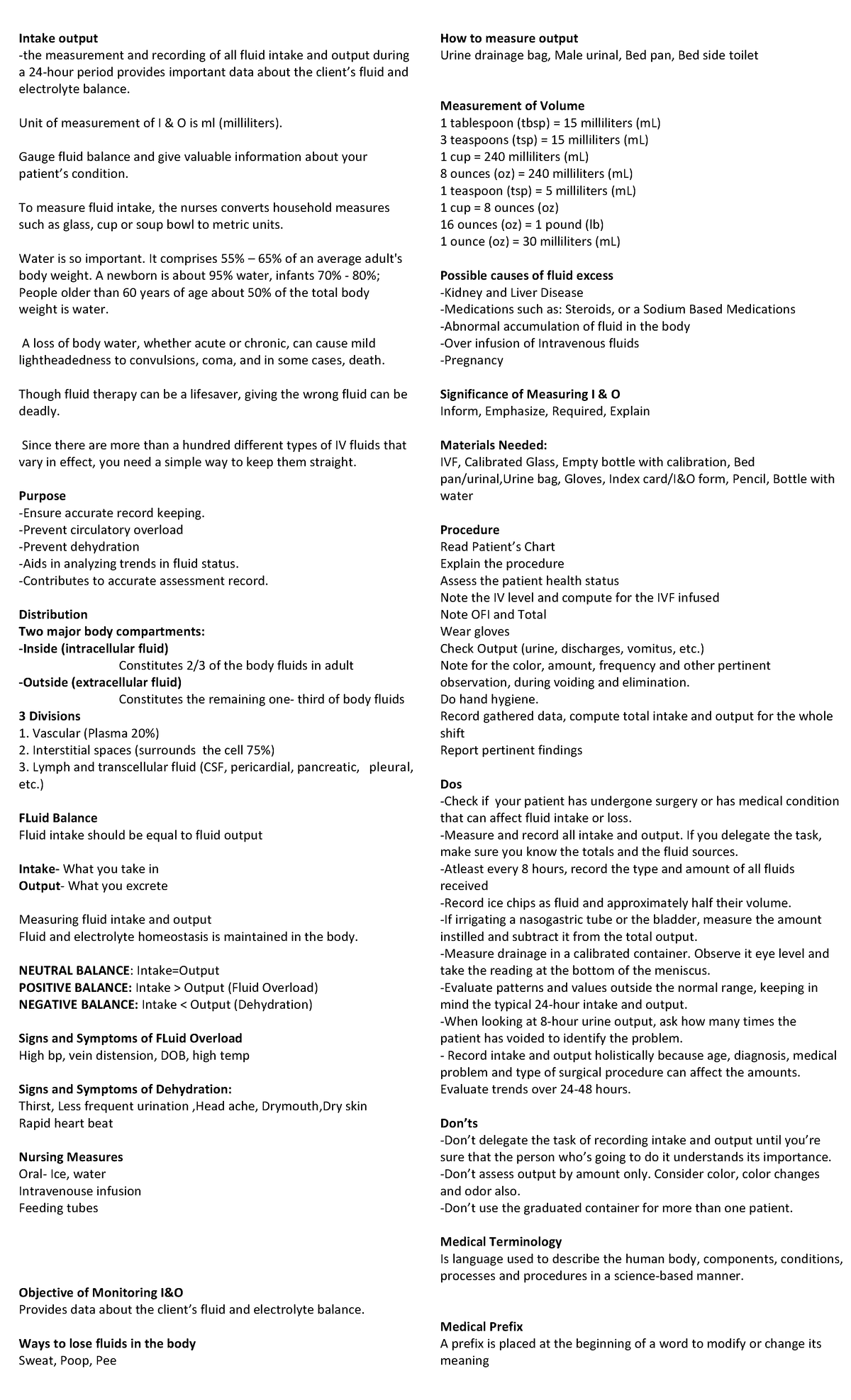 Fluid Intake and Output Monitoring: Nursing Guidelines and Significance ...