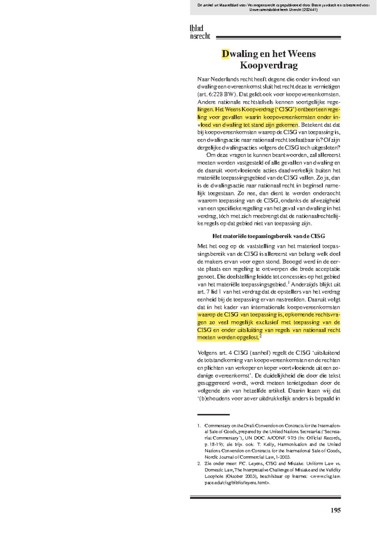 Dwaling onder de CISG: Toepassing en Grenzen binnen NL Recht - Studeersnel