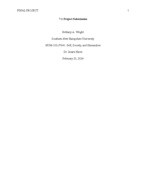 HUM-102-J8263 - SNHU - Self Society and Humanities - Studocu