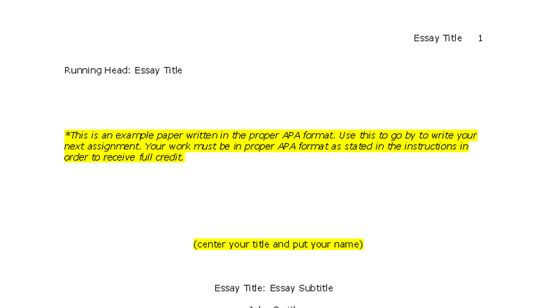APA Format-6: Essay Writing Guidelines and Structure - Studocu
