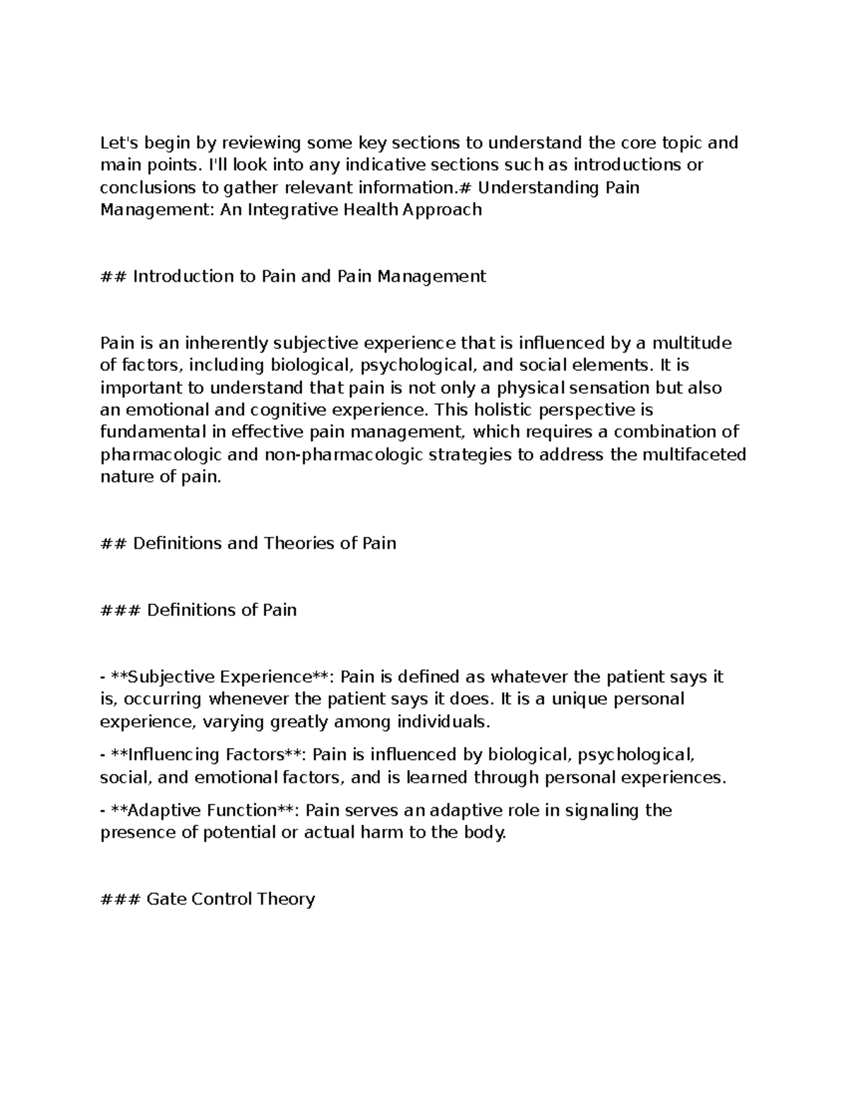 Understanding Pain Management in Healthcare: An Integrative Approach ...